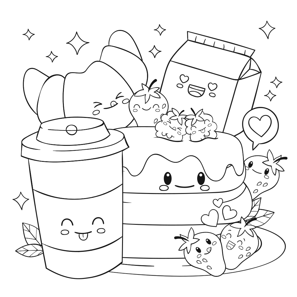 Cake Coloring Pages - Printable - Kids Drawing Hub