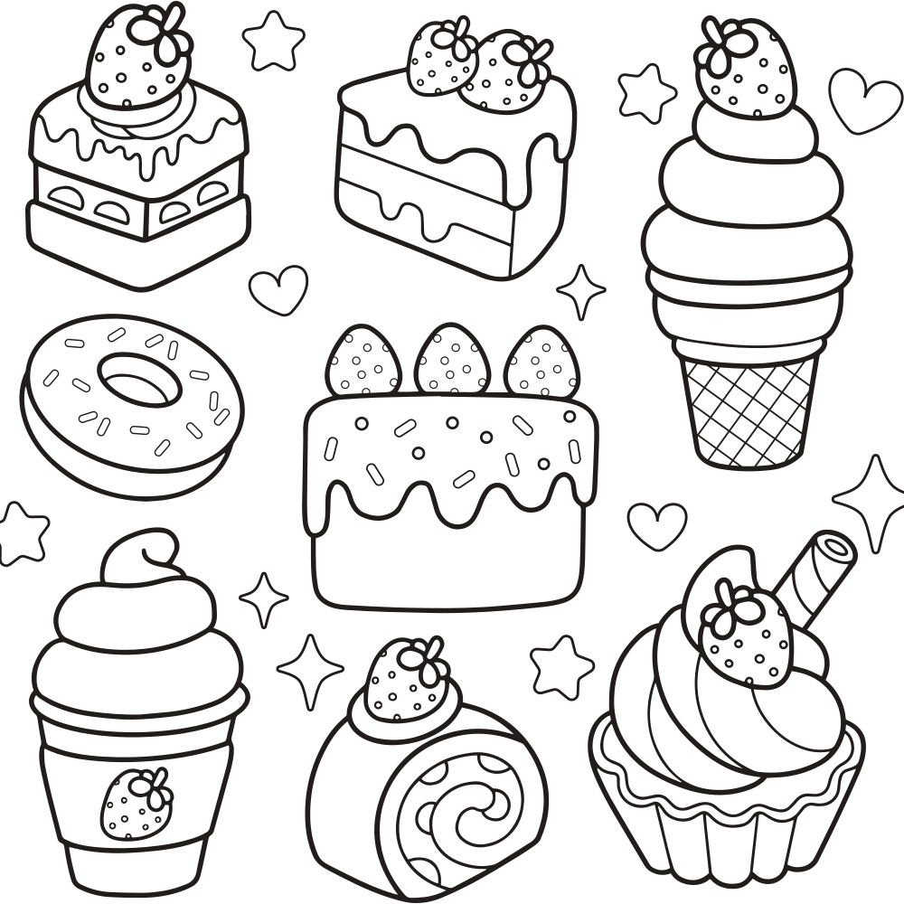Cake Coloring Pages - Printable - Kids Drawing Hub