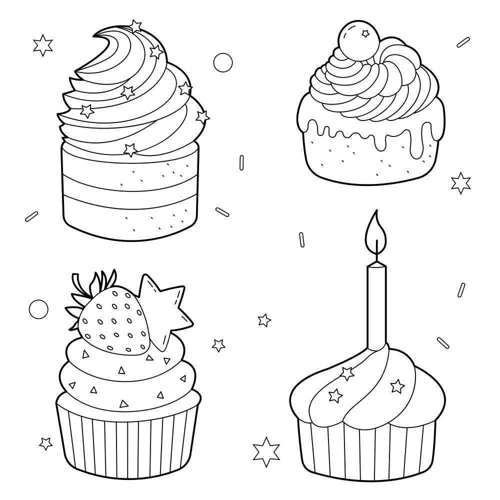Cake Coloring Pages - Printable - Kids Drawing Hub