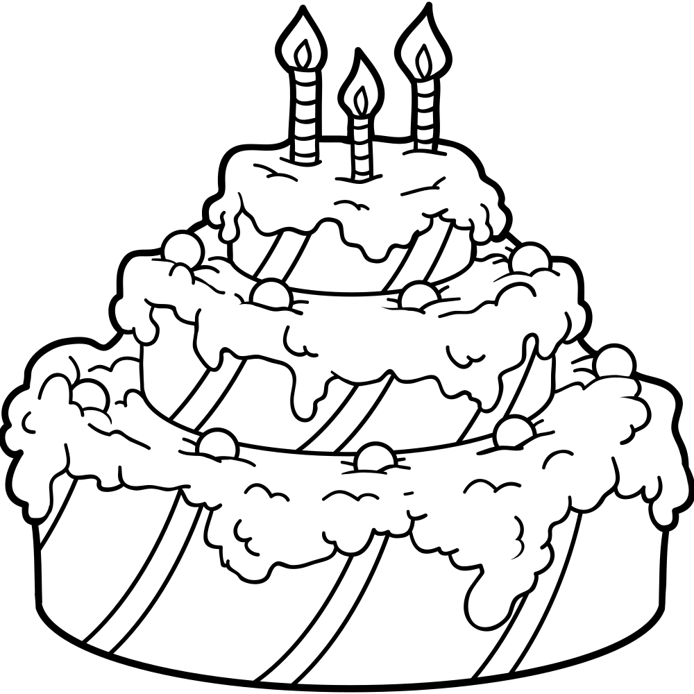Cake Coloring Pages - Printable - Kids Drawing Hub