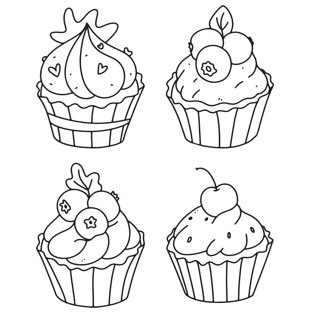Cake Coloring Pages - Printable - Kids Drawing Hub