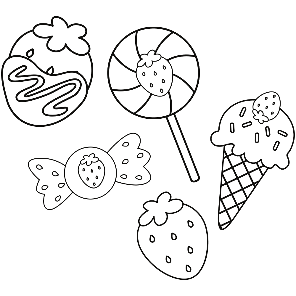Candy Coloring Pages - Printable - Kids Drawing Hub