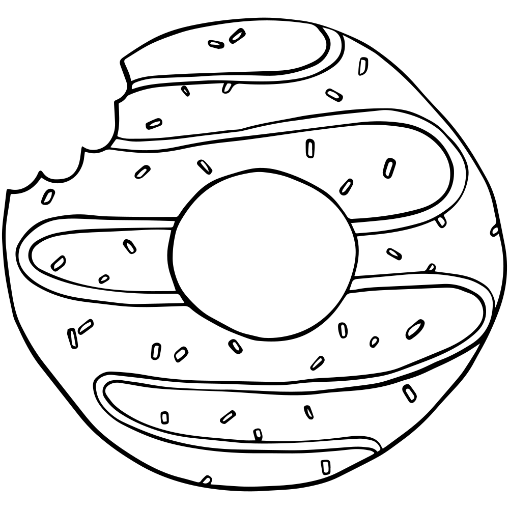 Donut Coloring Pages - Printable - Kids Drawing Hub