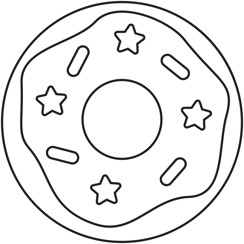 Donut Coloring Pages - Printable - Kids Drawing Hub