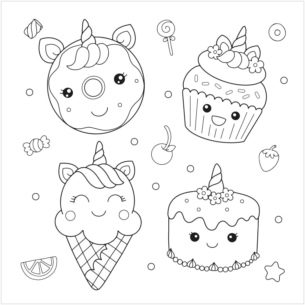 Donut Coloring Pages - Printable - Kids Drawing Hub