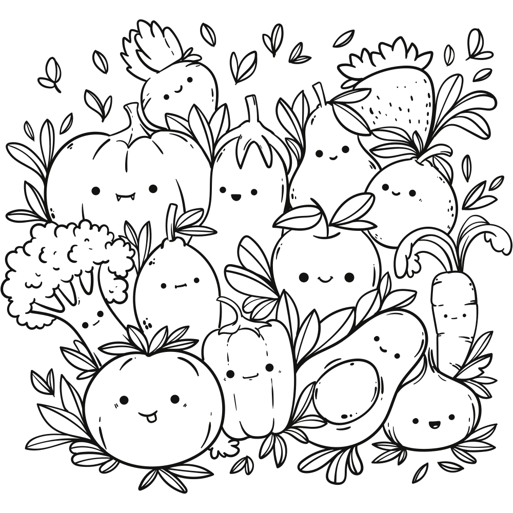 Fruit Coloring Pages - Printable - Kids Drawing Hub