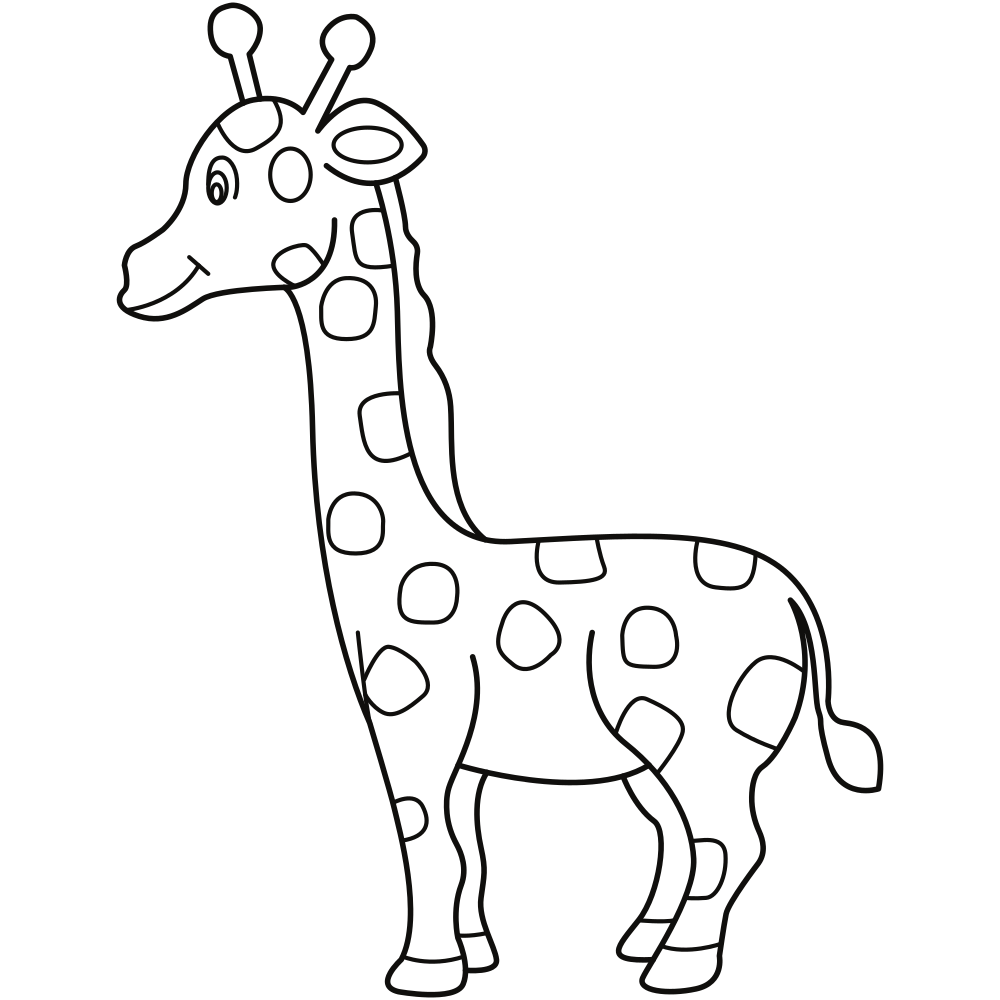 صفحات تلوين الزرافة - قابلة للطباعة - محور رسم للأطفال