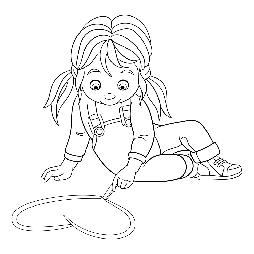 Girl Coloring Pages - Easy Printable 35+ Images - Kids Drawing Hub