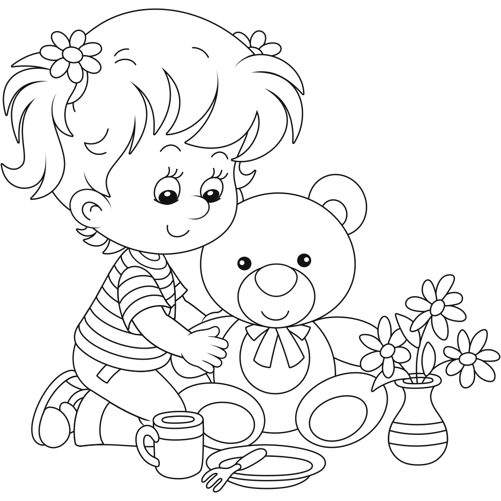 Girl Coloring Pages - Easy Printable 35+ Images - Kids Drawing Hub