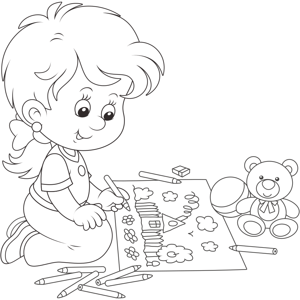 Girl Coloring Pages - Easy Printable 35+ Images - Kids Drawing Hub