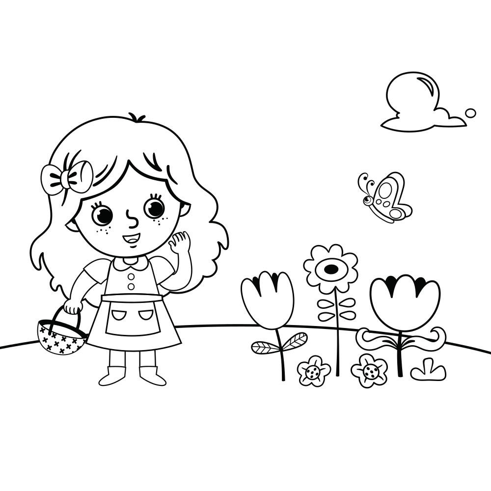 Girl Coloring Pages Easy Printable 35 Images Kids Drawing Hub Girl Coloring Pages Easy Printable 35 Images Kids Drawing Hub