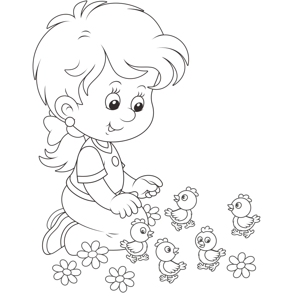 Girl Coloring Pages - Easy Printable 35+ Images - Kids Drawing Hub