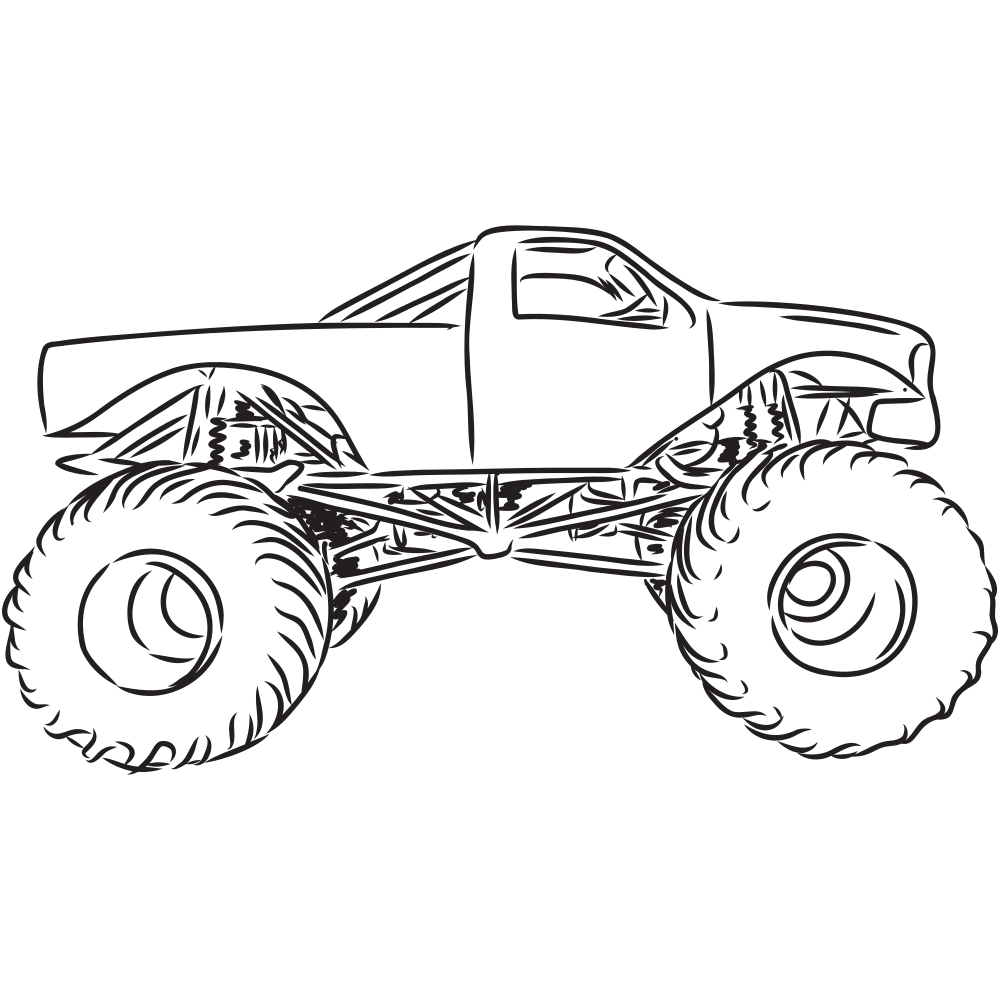 Monster Truck Coloring Pages - Easy Printable