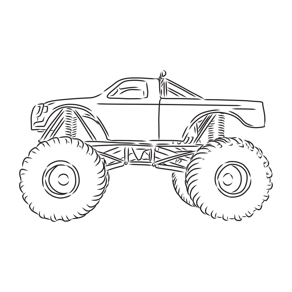 Monster Truck Coloring Pages - Easy Printable