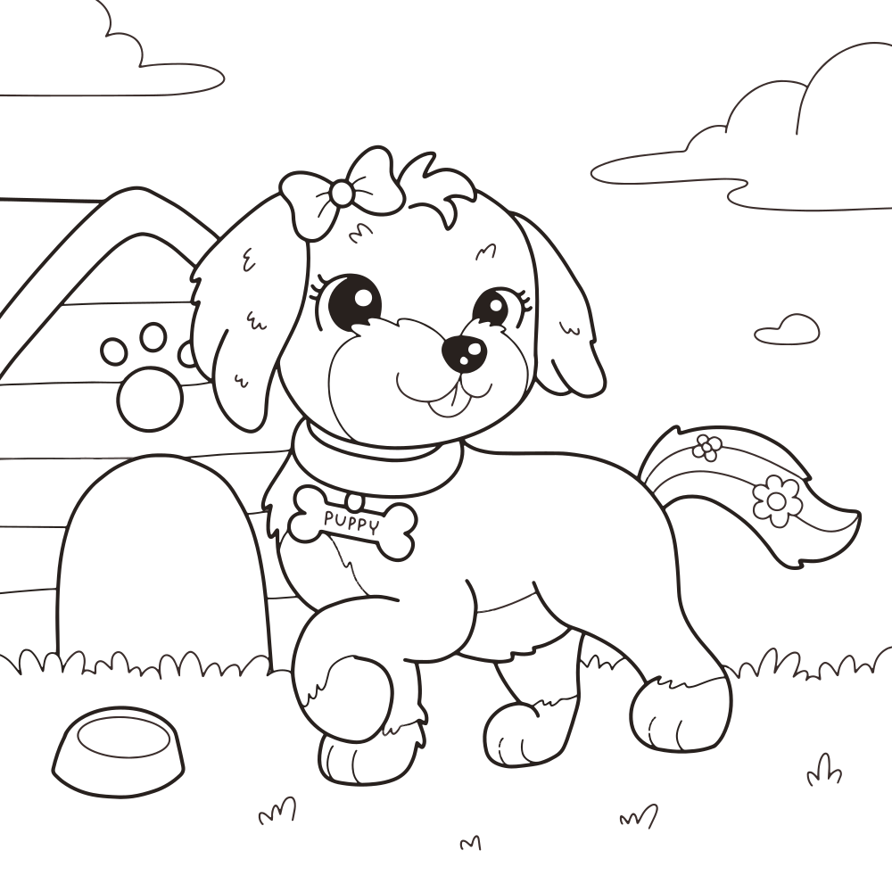 Puppy Coloring Pages - Printable 30+ Images