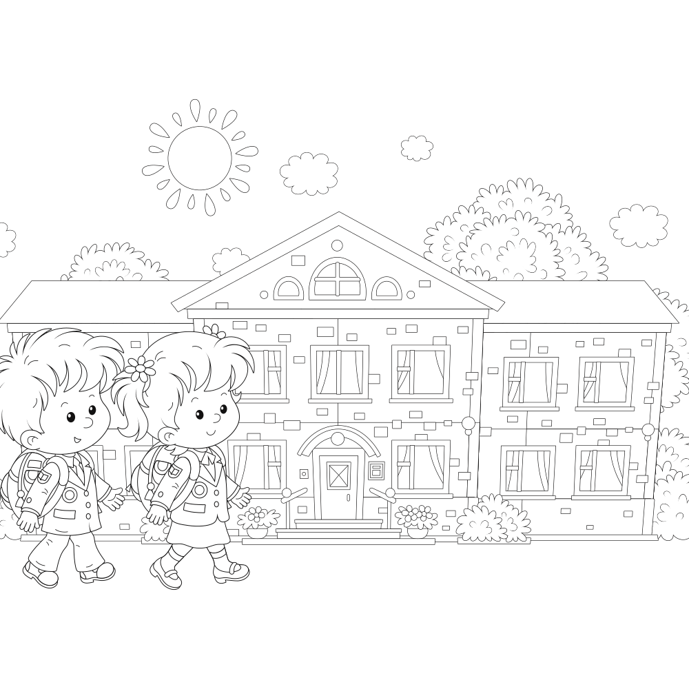 School Coloring Pages - Printable - Kids Drawing Hub