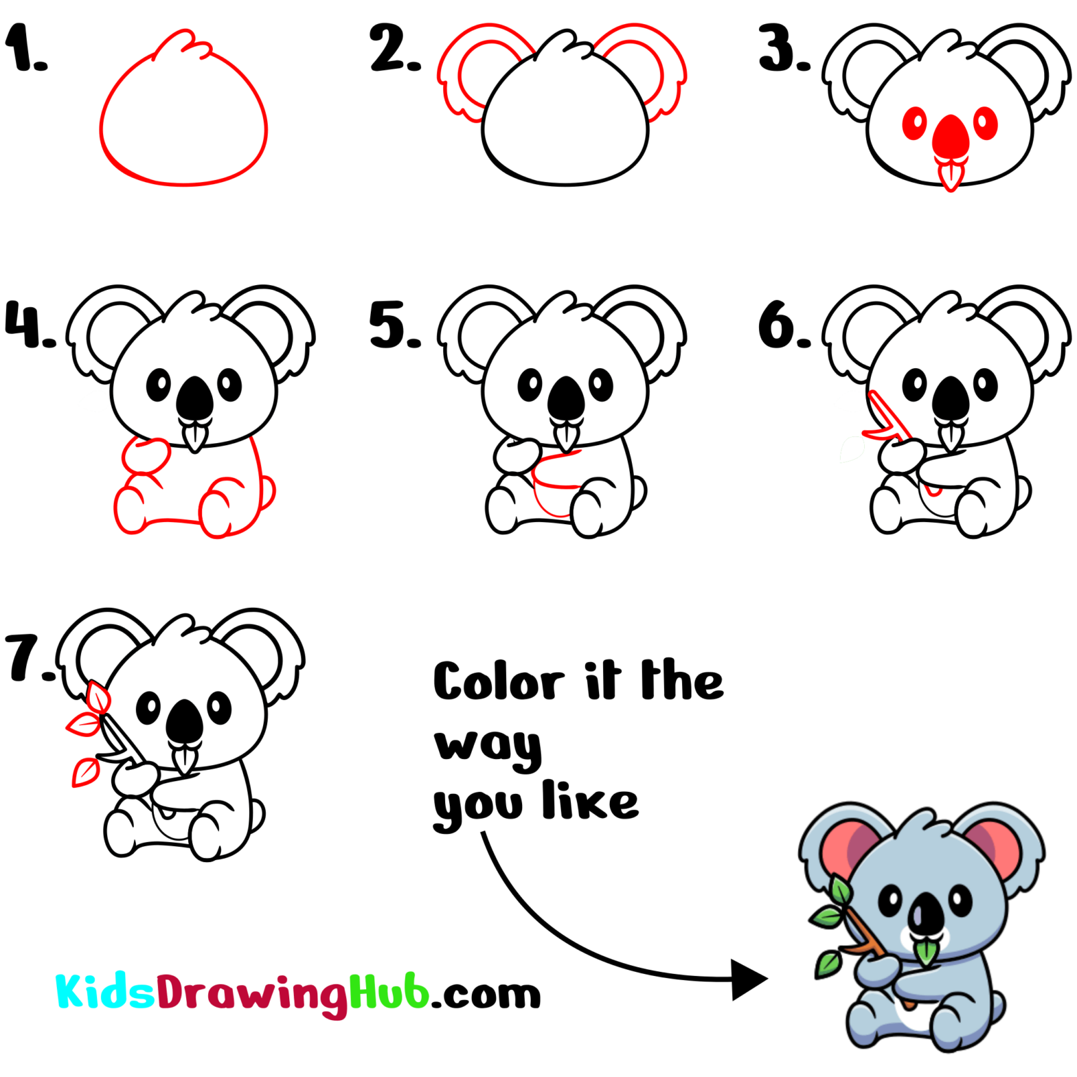 Dibujo De Koala C mo Dibujar Kids Drawing Hub